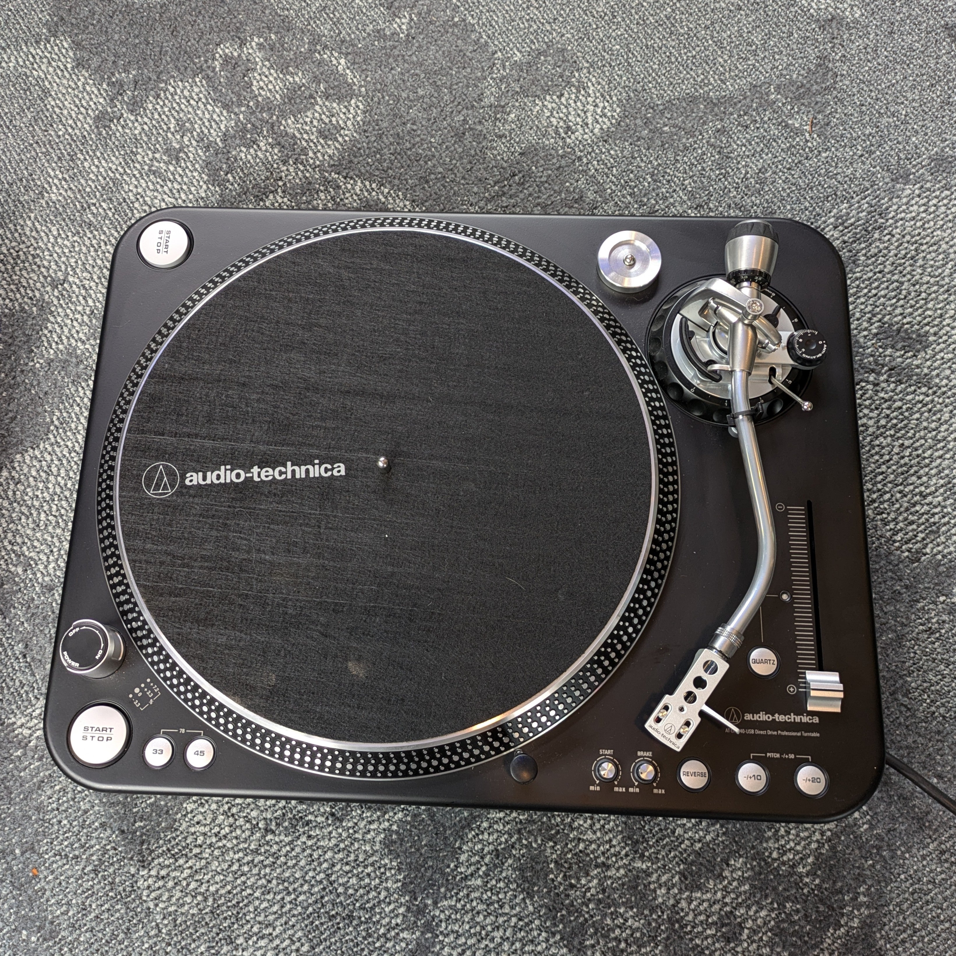 Audio-Technica AT-LP1240-USB Direct Drive DJ Turntable w/Dust Cover